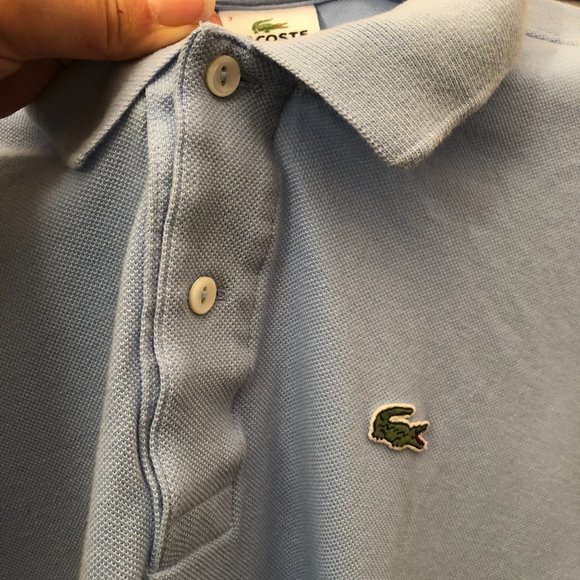 Lacoste | Shirts | Lacoste Mens Long Sleeve Blue Polo Shirt Two Buttons ...